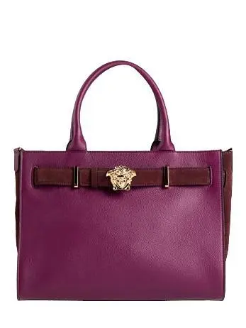 Versace Handbag In Calfskin Leather - Purple