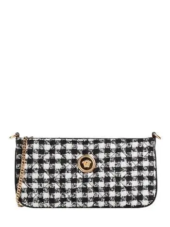 Versace Crossbody Bag In Virgin Wool And Polyamide - Black