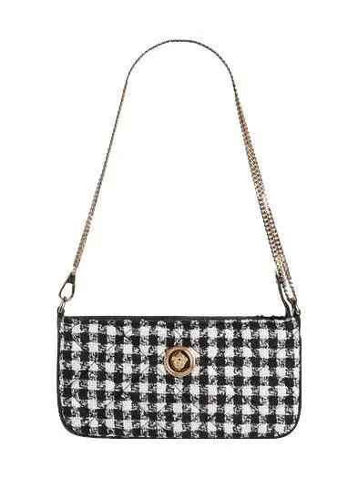 Versace Tweed Baguette Bag - Black