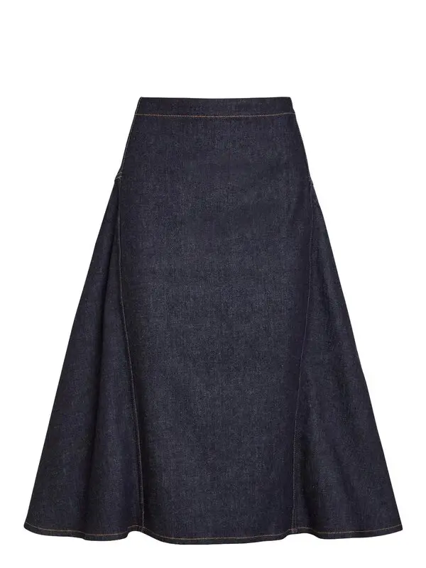Jacquemus La Jupe De-nîmes Lavoir Denim Midi Skirt - Navy