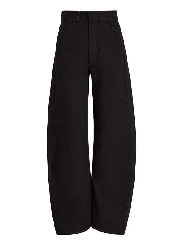 LEMAIRE High-rise Barrel-leg Denim Jeans - Black