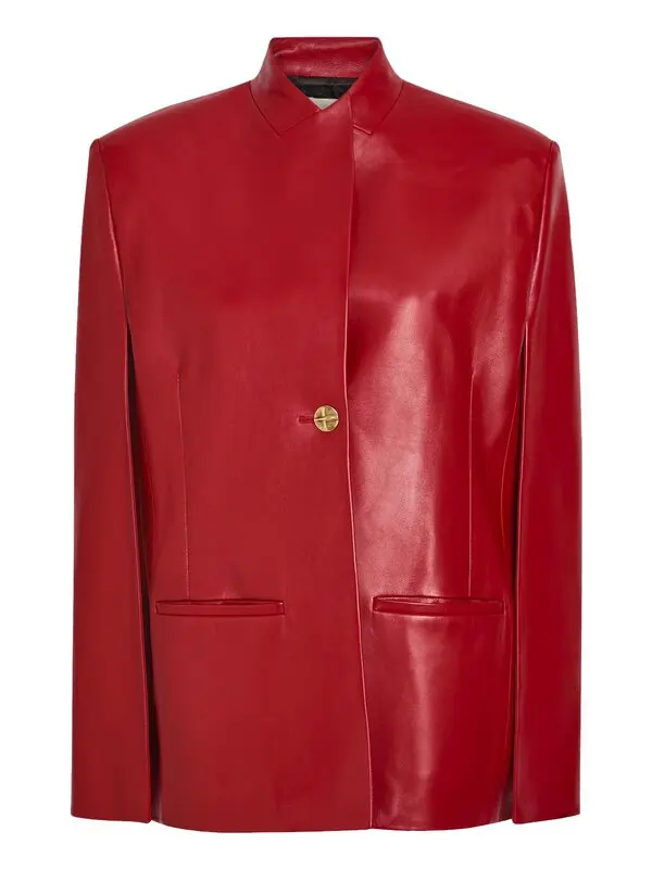 Khaite Dolso Open-sleeve Leather Jacket - Red