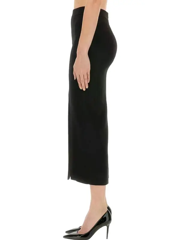 Moschino Fringe Slit Midi Skirt - Black
