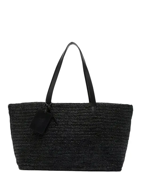 Manebí Woven Shoulder Bag With Tag - Black