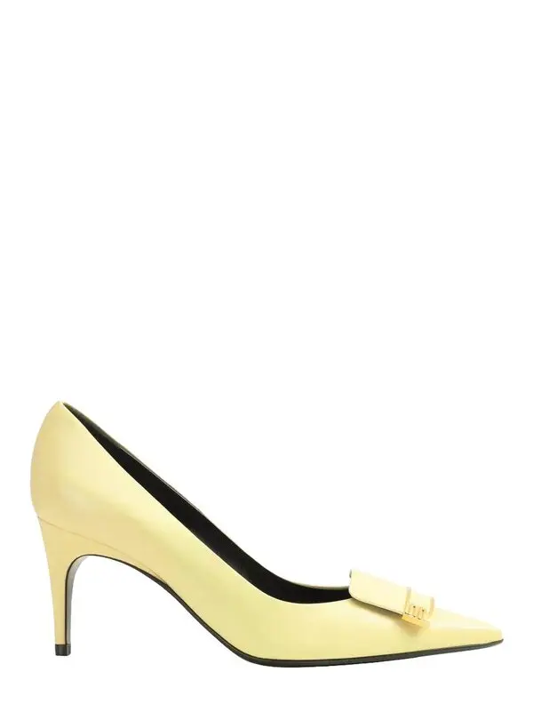 SERGIO ROSSI Pointed Leather Pumps - Yellow