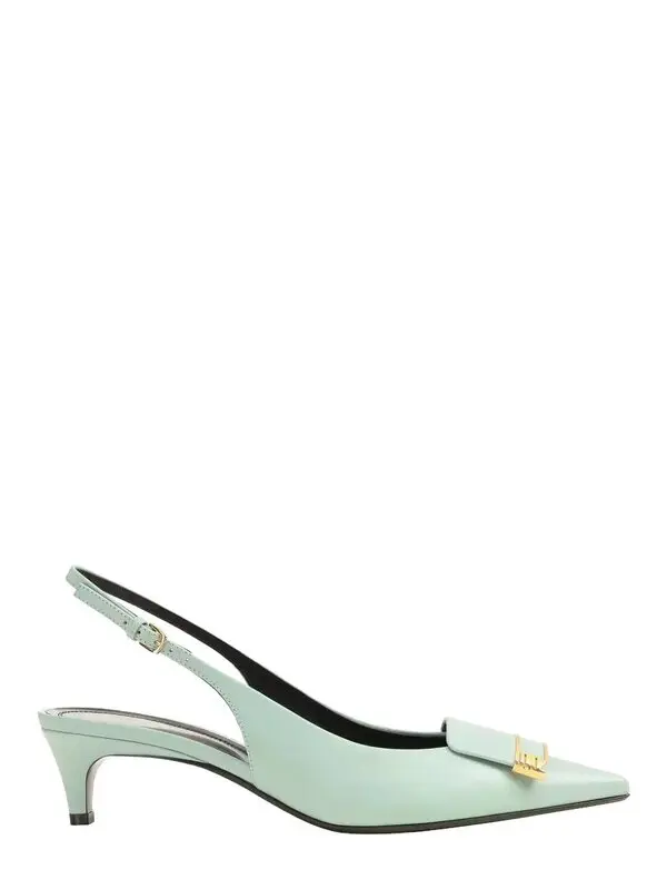 SERGIO ROSSI Logo-plaque Point-toe Pumps - Blue