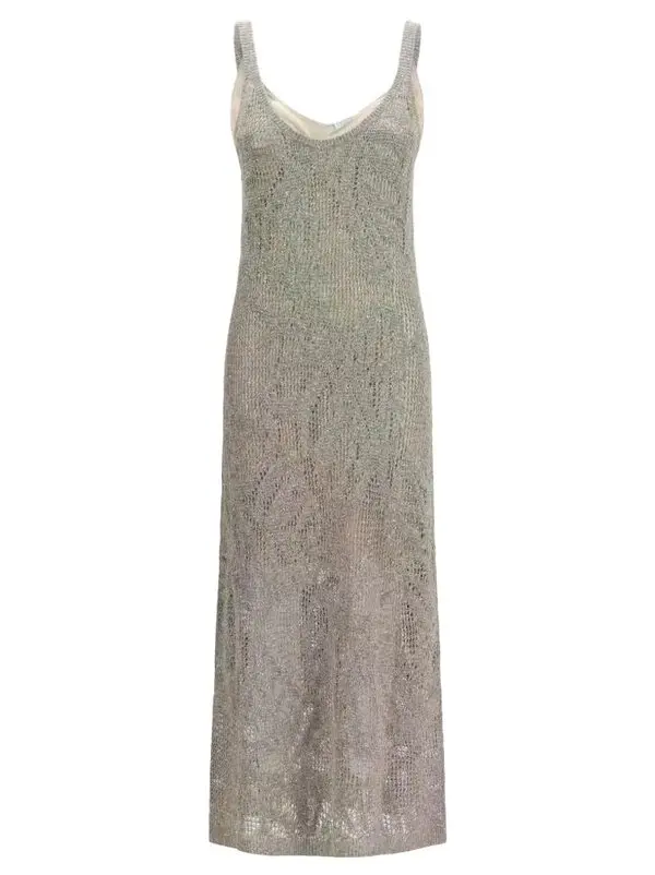 Brunello Cucinelli Linen Maxi Dress - Grey