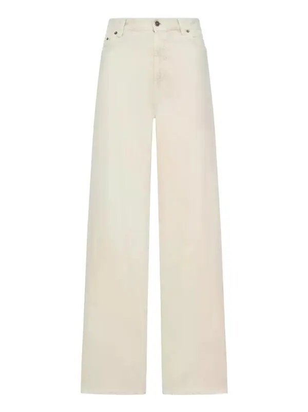 GOLDEN GOOSE Belt-loop Wide Leg Trousers - Neutrals