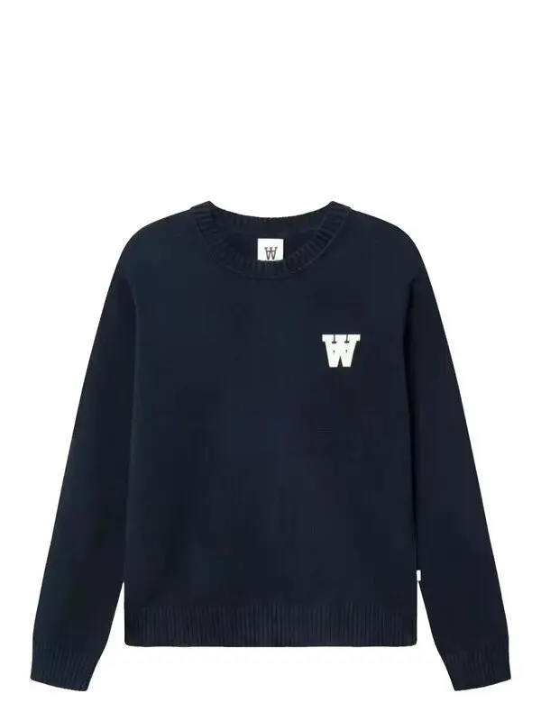 Wood Wood Tay Crew-neck Logo Sweater - Blue