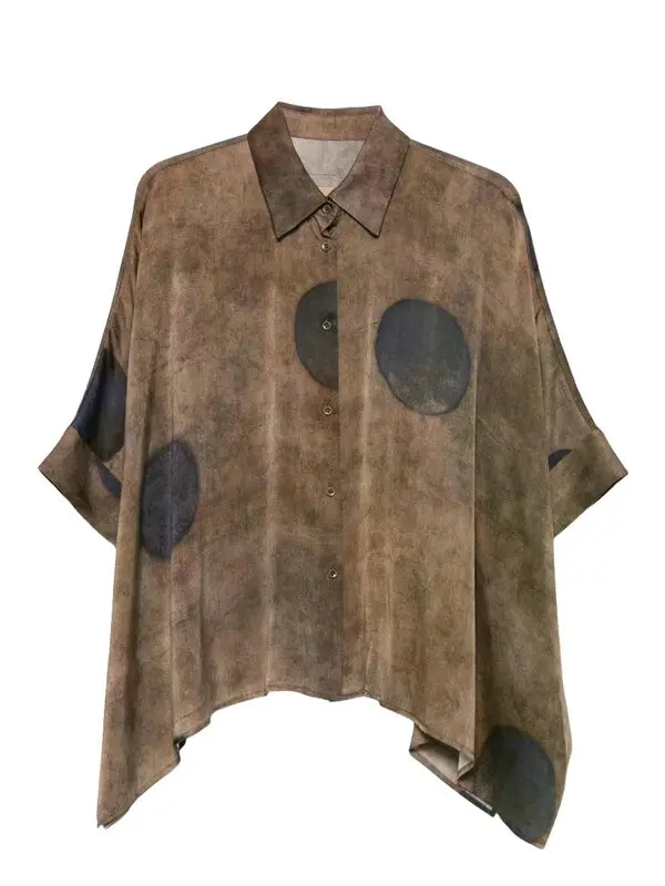 UMA WANG Toto Spot Button Shirt - Brown