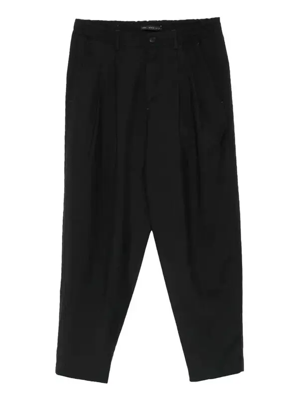 LOW BRAND Pleated Trousers - Black