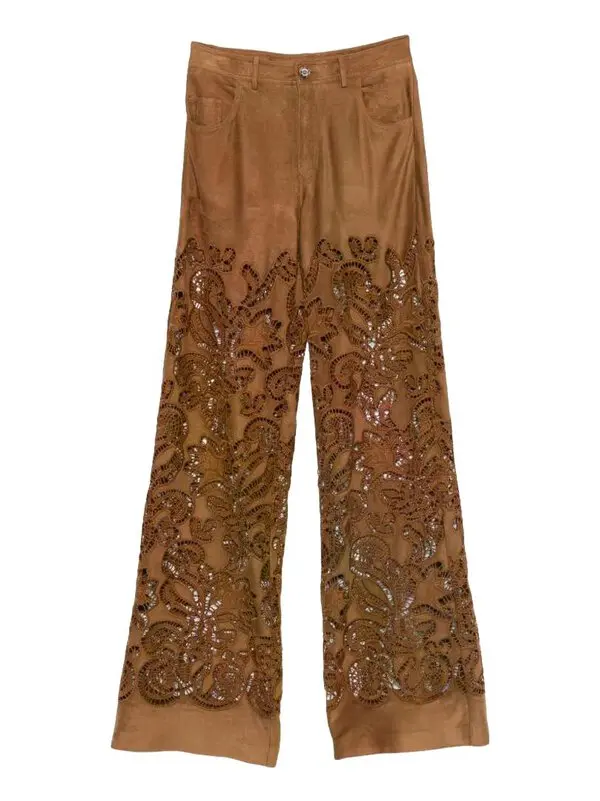 ERMANNO FIRENZE Buttoned Trousers - Brown