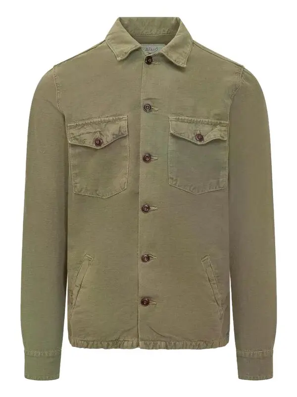 BL'KER Buttoned Flap Pocket Shirt Jacket - Green