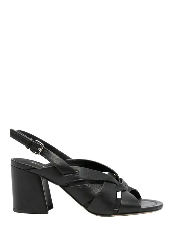 BRUNO PREMI Leather Slingback Sandals - Black