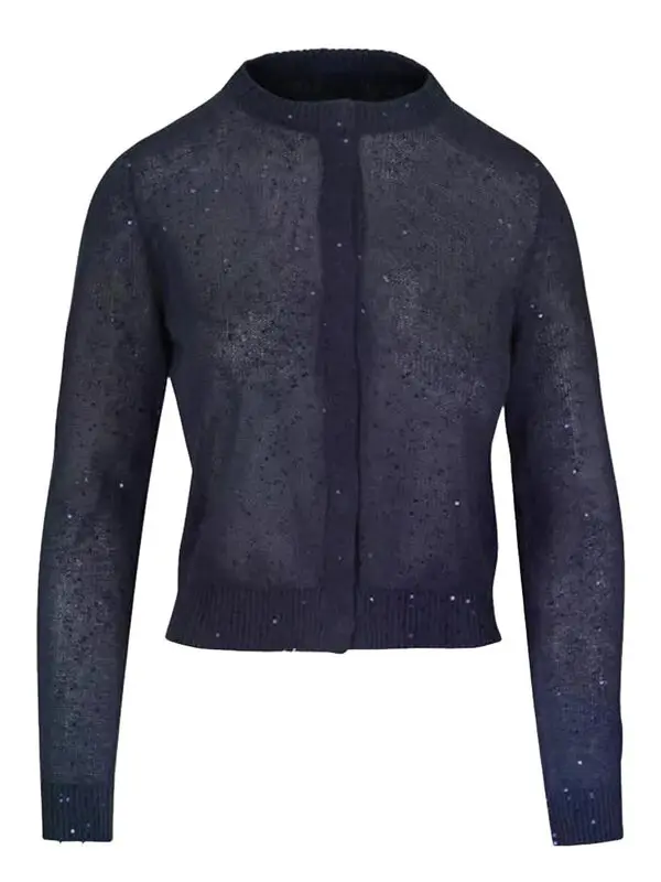 Brunello Cucinelli Sequin-embellished Cardigan - Blue