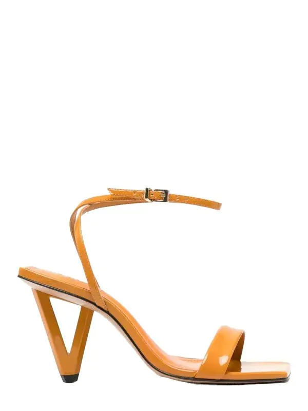 Schutz Ankle-strap Patent-leather Sandals - Orange