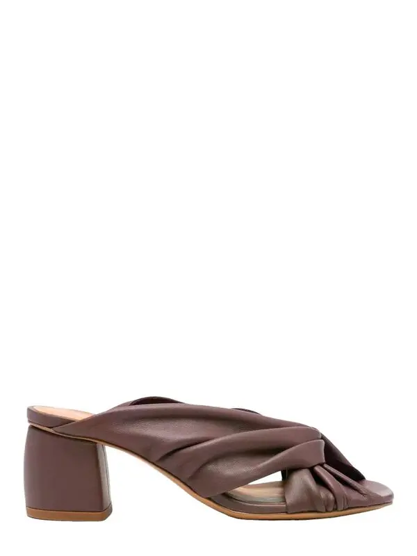 FORTE_FORTE Nappa Crossed Sandals - Brown