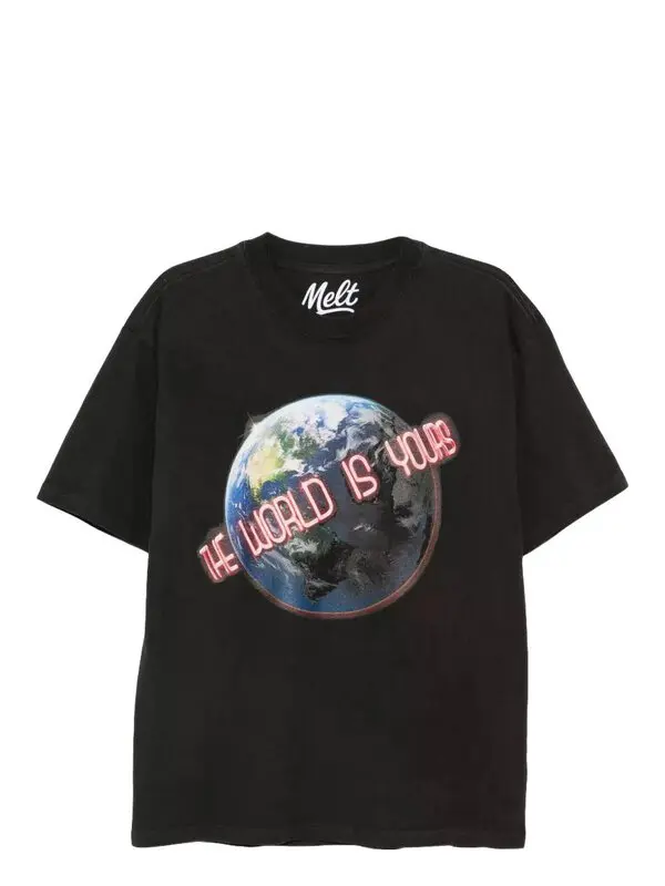 MELT Earth-print T-shirt - Black