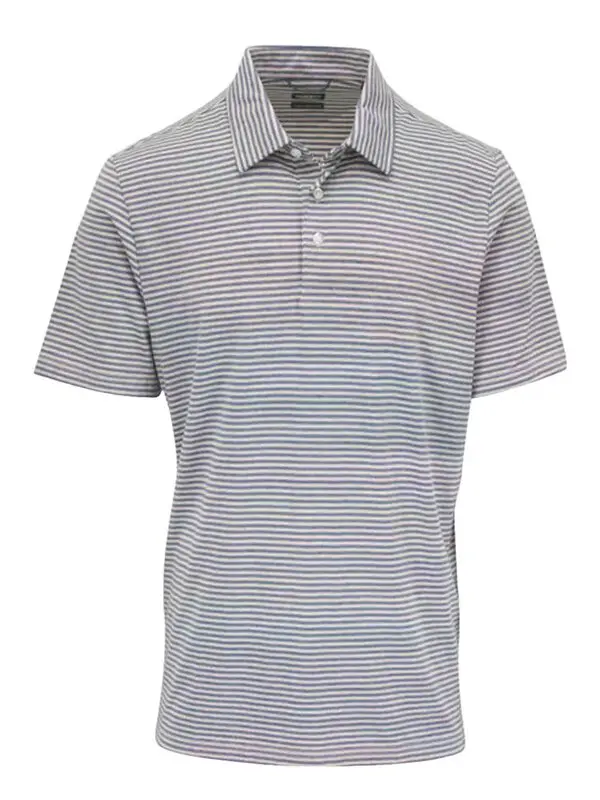 Faherty Brand Striped Polo Shirt - Grey