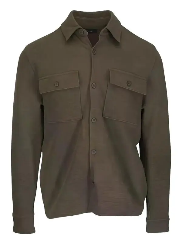 Vince Overshirt With Buttoned Flap Pockets - Green