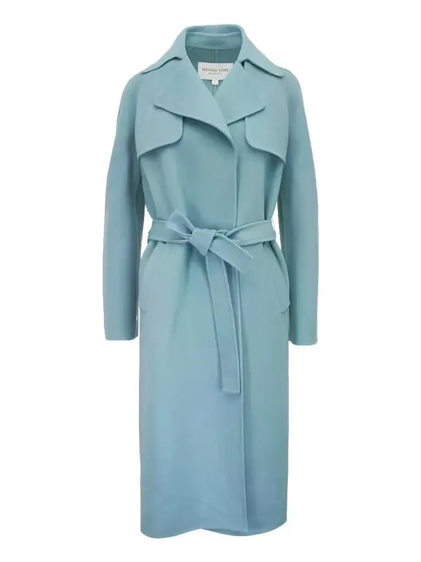 Michael Kors Belted Long Coat - Blue