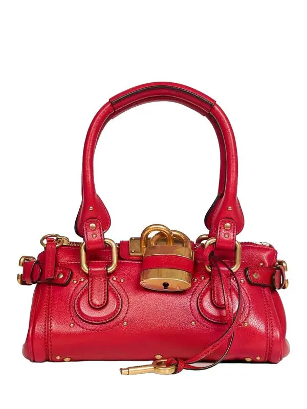 Chloé Paddington Leather Shoulder Bag - Red