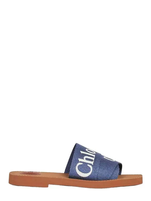 Chloé Woody Logo-print Sandals - Blue