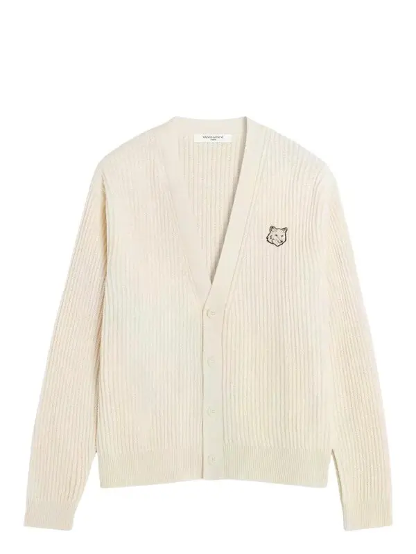 Maison Kitsuné Fox Head Cotton Cardigan - Neutrals