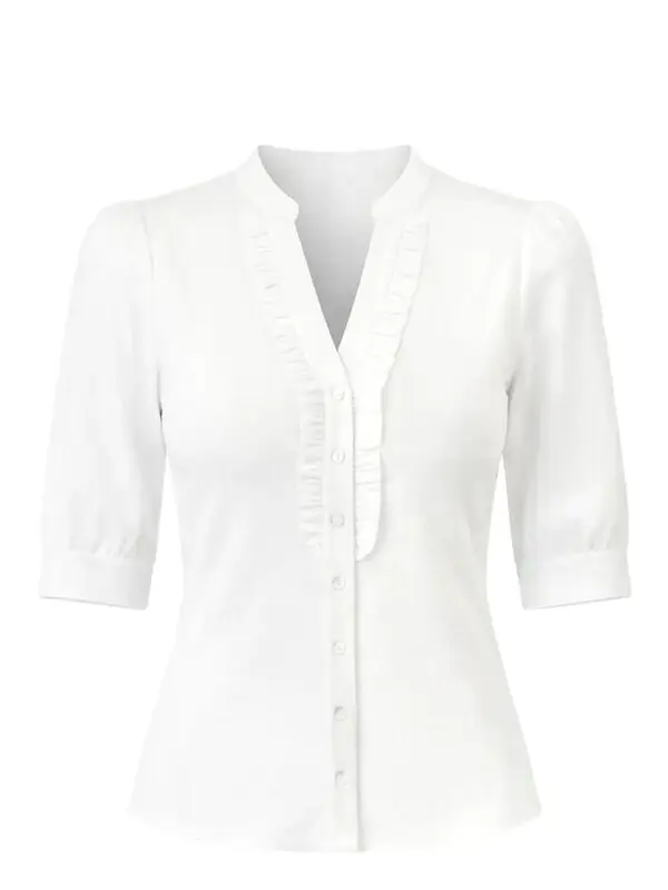 Cinq À Sept Junie Ruffled Shirt - White