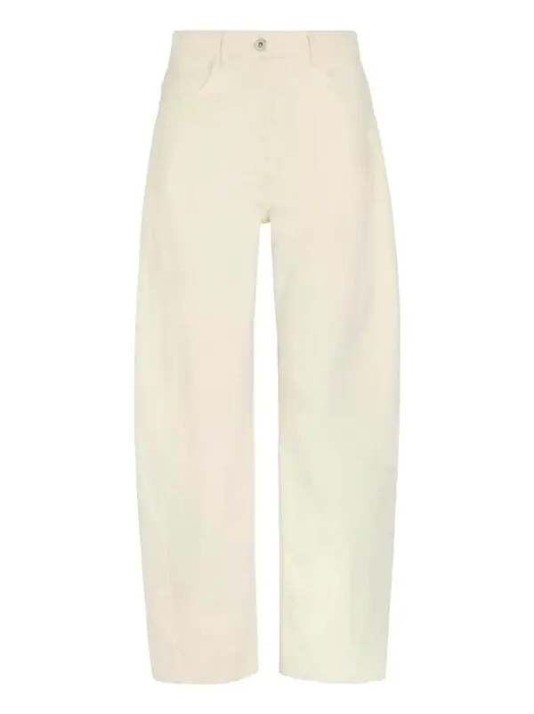 Another Tomorrow Curved Barrel Leg Jeans - Neutrals