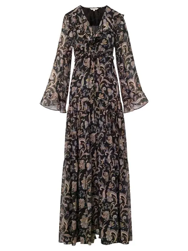 Veronica Beard Akara Silk Maxi Dress - Black