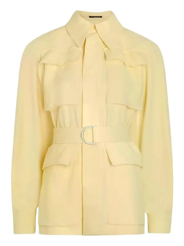 Wardrobe.NYC Patch-pocket Belted Jacket - Yellow
