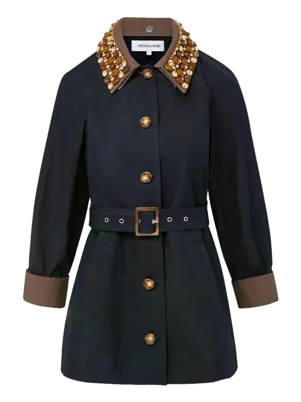 Veronica Beard Langham Belted Coat - Blue
