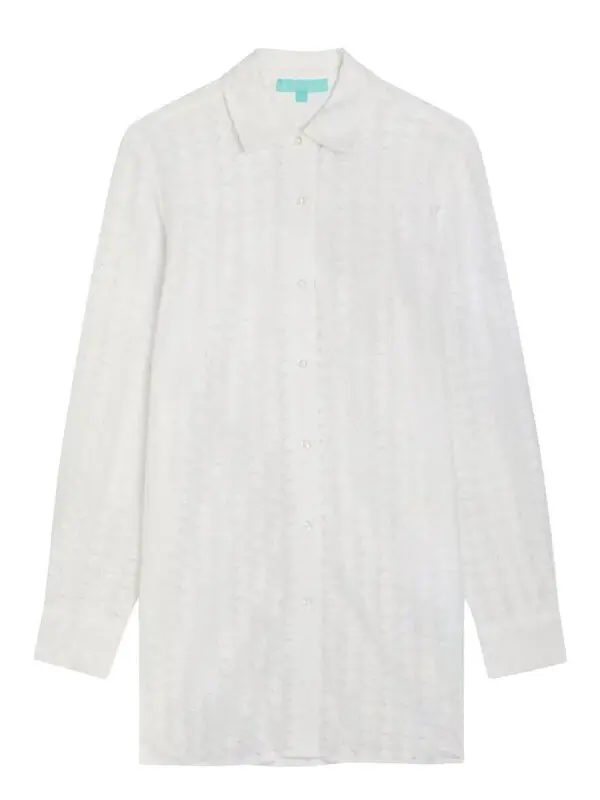 Melissa Odabash Daria Crochet Shirt - White