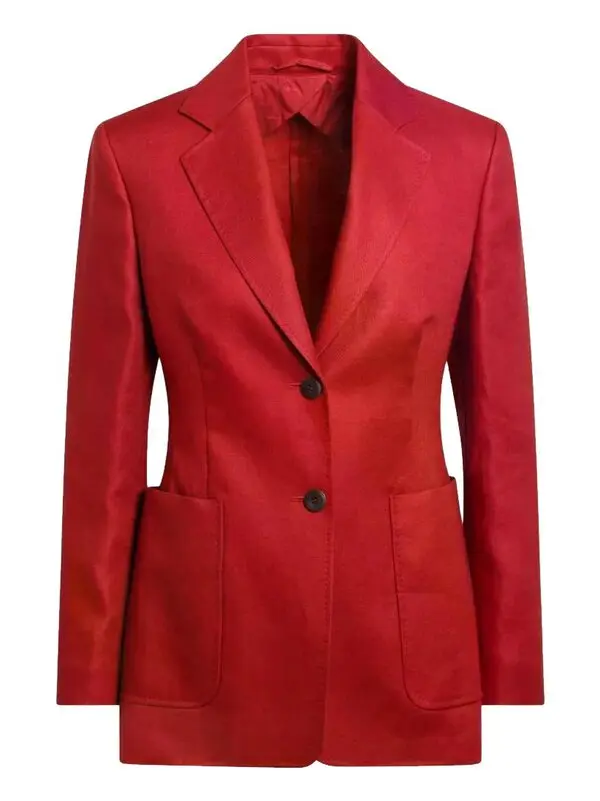 Max Mara Single-breasted Linen Blazer - Red