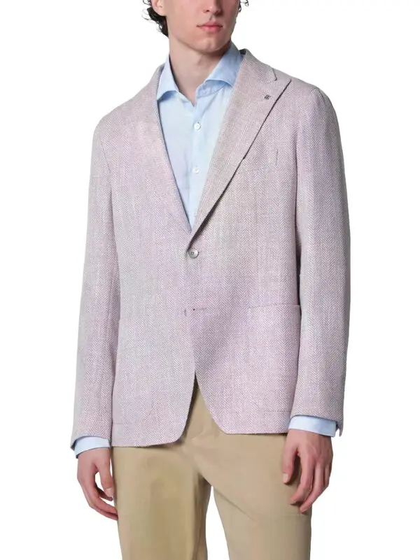 Tagliatore Herringbone Blazer - Pink