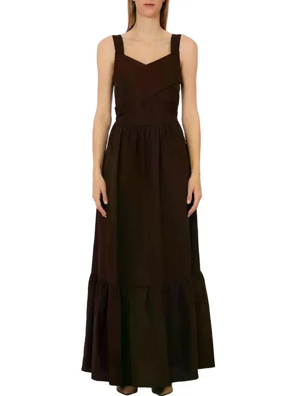 Liu Jo Ruffled Maxi Dress - Brown