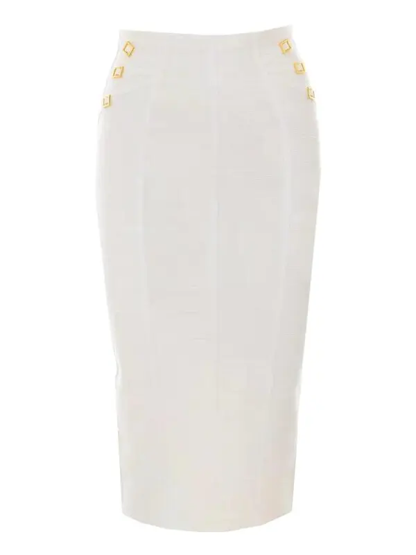 Elisabetta Franchi Buckle-embellishment Midi Skirt - White