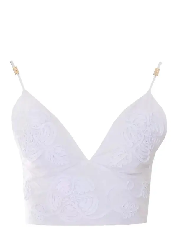 Liu Jo Embroidered Cropped Top - White