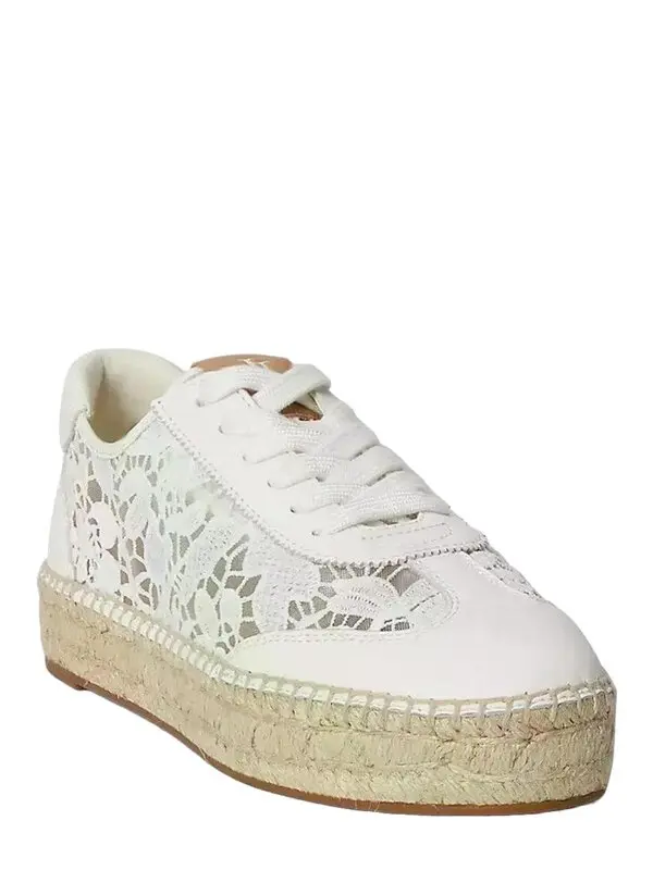 Ralph Lauren Luize Lace Platform Sneakers - White