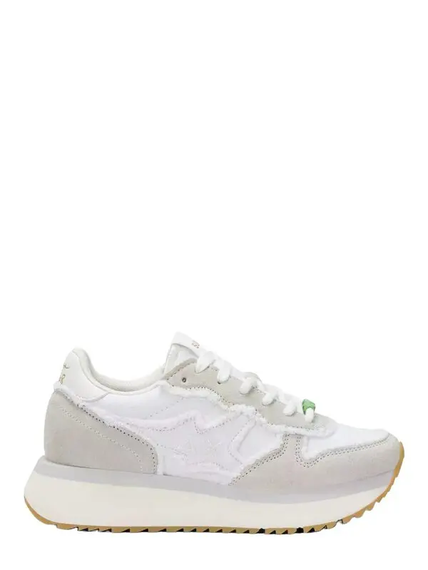 SUN 68 Big Stargirl Embroidered Logo Sneakers - White