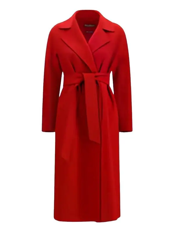 Max Mara Self-tie Wool Coat - Red