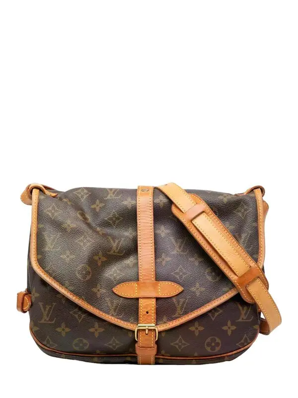 LOUIS VUITTON 1995 Monogram Saumur 30 Crossbody Bag - Brown