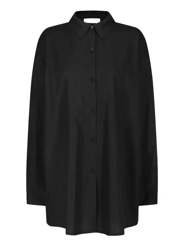 AMOMENTO Sheer Classic Shirt - Black