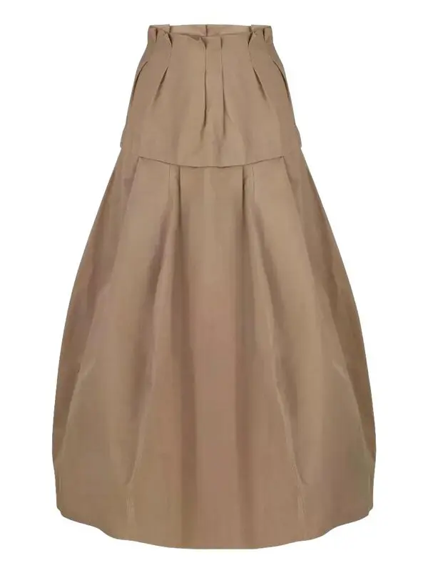 LITKOVSKA Pleated Palloncino Midi Skirt - Neutrals