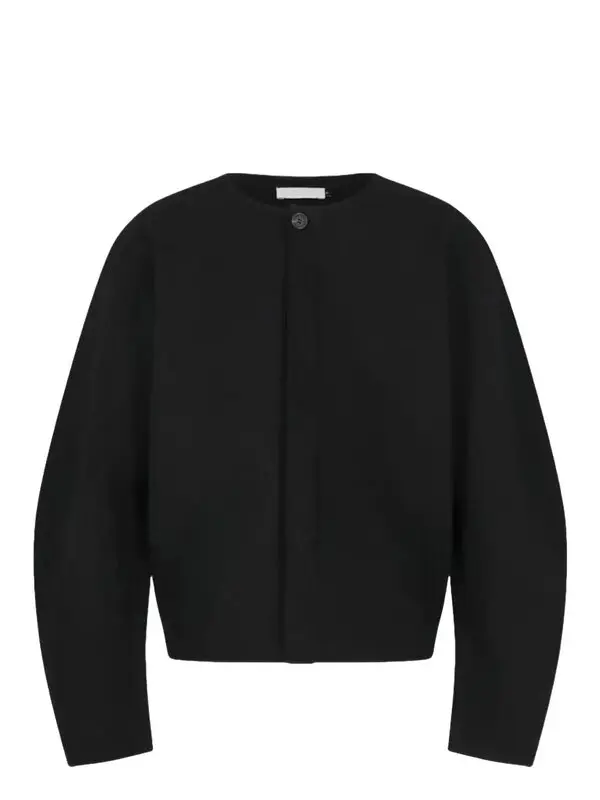 AMOMENTO Curved Silhouette Cardigan - Black