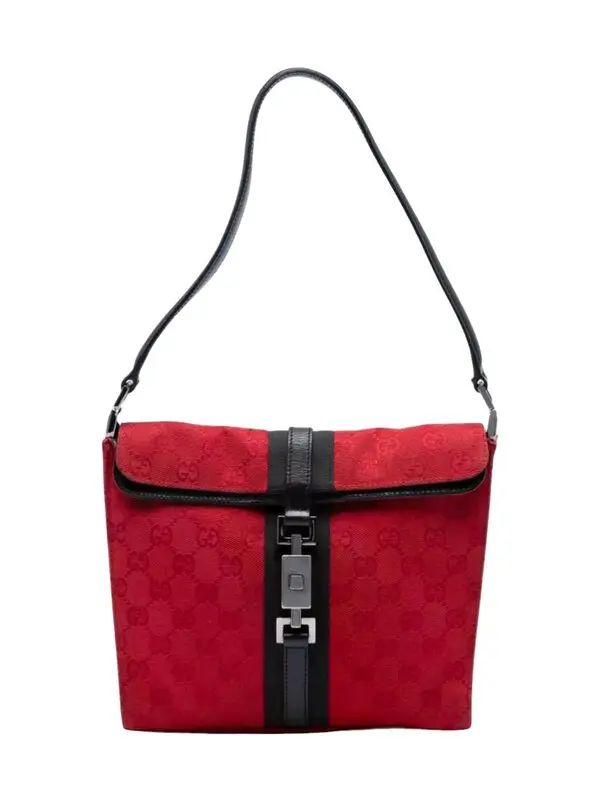 Gucci Gg Canvas Jackie Shoulder Bag - Red