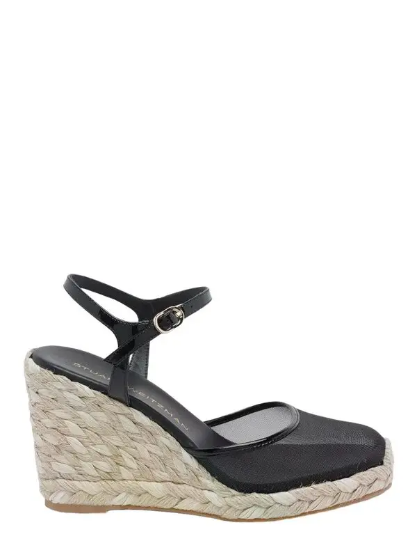 STUART WEITZMAN Mesh Buckle Espadrille - Black