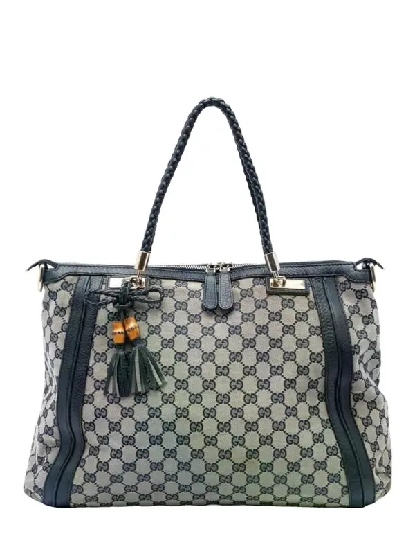 Gucci Gg Canvas Bella Convertible Tote Satchel - Black
