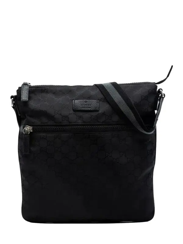 Gucci Gg Nylon Web Crossbody Bag - Black